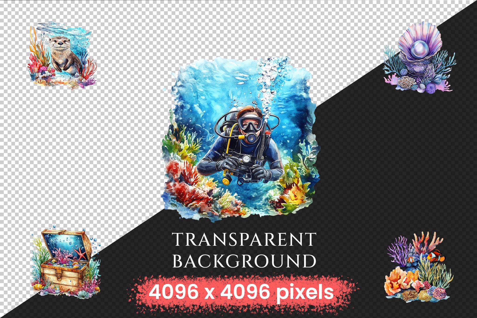 Watercolor Under the Sea Clipart Bundle – 422+ PNG Graphics (digital ...