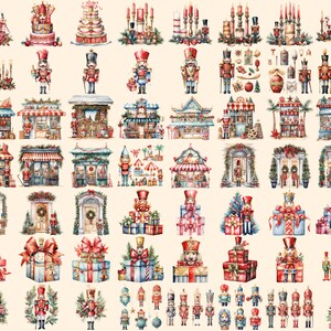 Nutcrackers Watercolor Clipart Bundle - 440+ Transparent PNG, Holiday ...