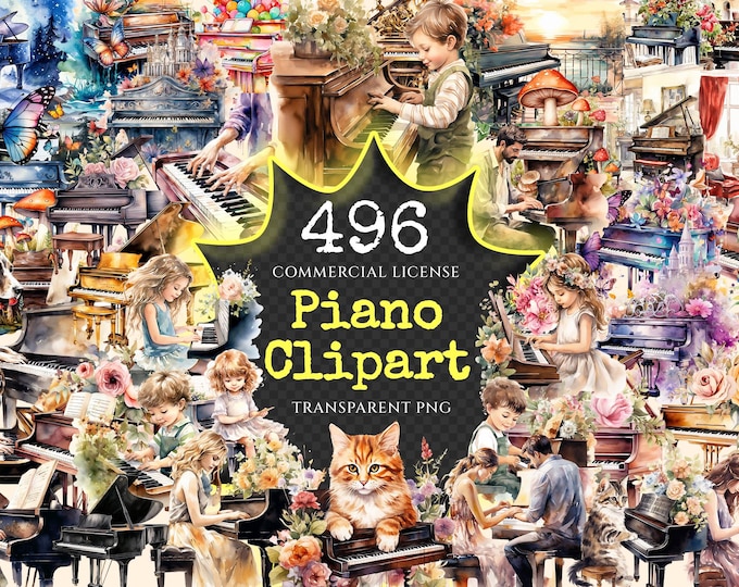 Piano Clipart, Music Clipart Bundle, Musical Instruments Png, Piano ...