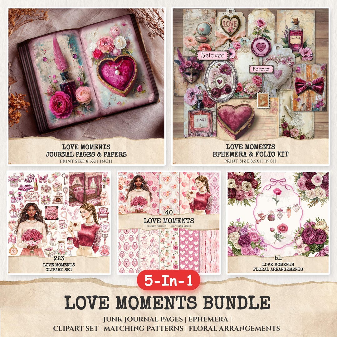 Romantic Floral Printables Mega Bundle – Valentine's Day Ephemera ...