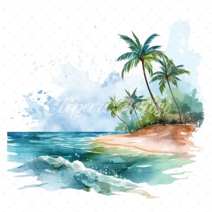 20 High-quality Tropical Beach Clipart Tropical Beach Digital ...