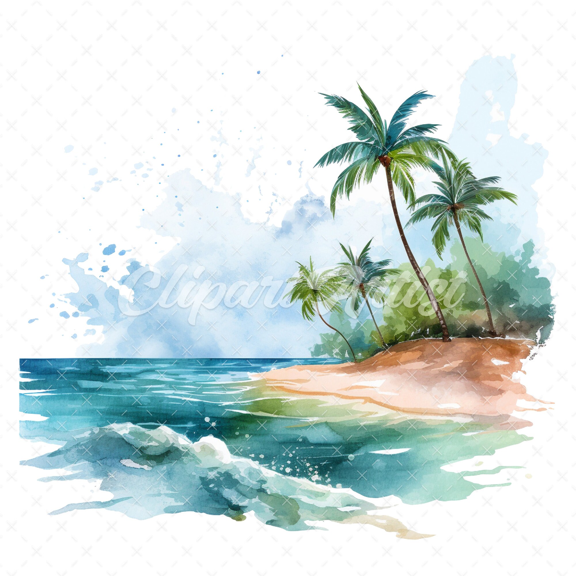 20 High-quality Tropical Beach Clipart - Tropical Beach Digital ...