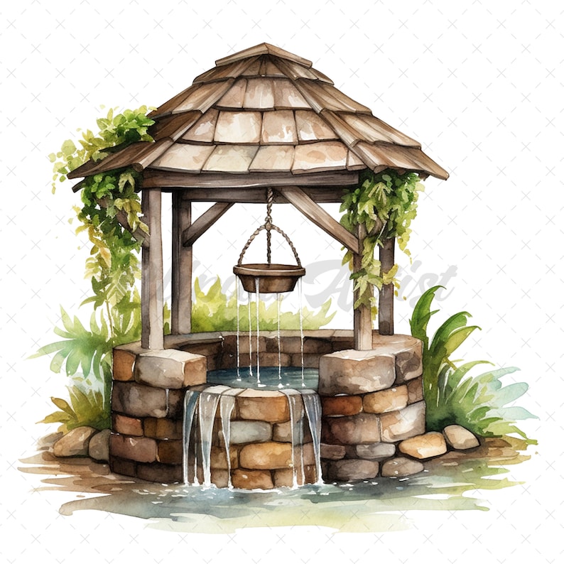 19 High-quality Wishing Wells Clipart Wishing Wells Digital Watercolor ...