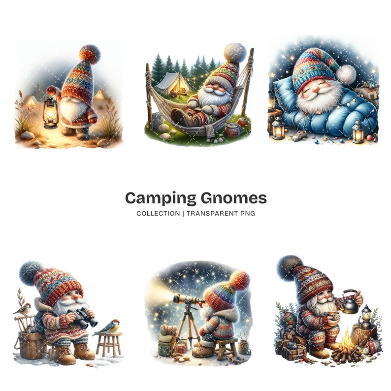 Camping Gnome PNG Clipart Collection – Whimsical Outdoor Adventure ...