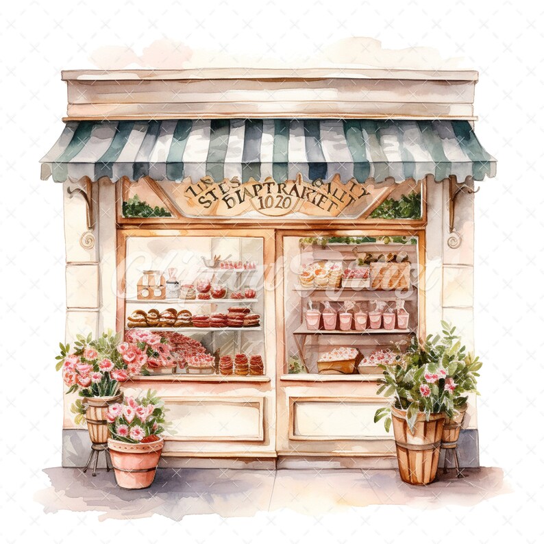 20 High-quality Bakery Storefronts Clipart Storefronts Digital ...
