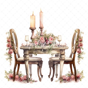 20 High-quality Romantic Tables Clipart - Romantic Tables Digital ...