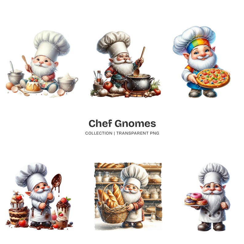 Chef Gnome PNG Clipart Collection – 55 Seaside Summer Graphics (digital ...