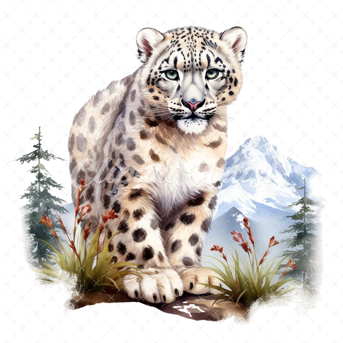 20 High-quality Cute Snow Leopard Clipart Cute Snow Leopard - Etsy