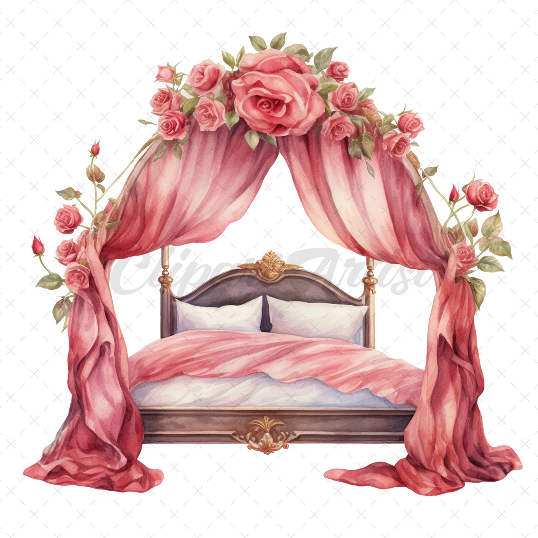 22 High-quality Romantic Rose Beds Clipart Rose Beds Digital Watercolor ...