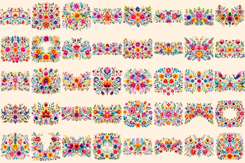 Mexican Watercolor Clipart Bundle – Otomi PNG Images (digital Download ...