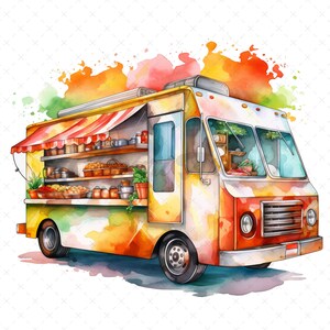 Food Truck Watercolor Clipart – Commercial Use (digital Download) - Etsy