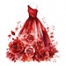 Red Dress Watercolor Clipart – Fashion Illustration (digital Download ...