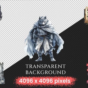 Gothic Wolves Watercolor Clipart Bundle - 630+ Transparent PNG ...