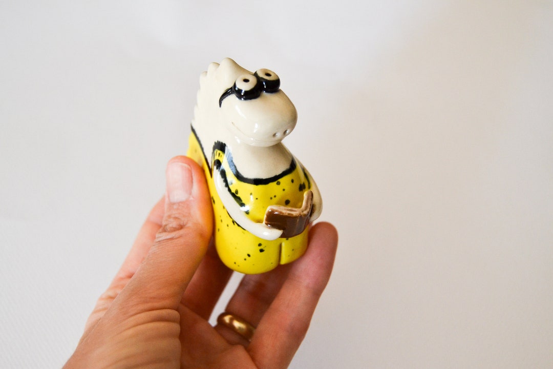 Handmade Ceramic Bookworm Dragon Figurine: Whimsical Book Lover Gift - Etsy