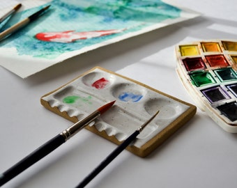 Handcrafted Ceramic Paint Palette Suitable for Watercolor Gouache or Acrylic Paint Pocket sized Palette for Painters Gift for Artist Etsy