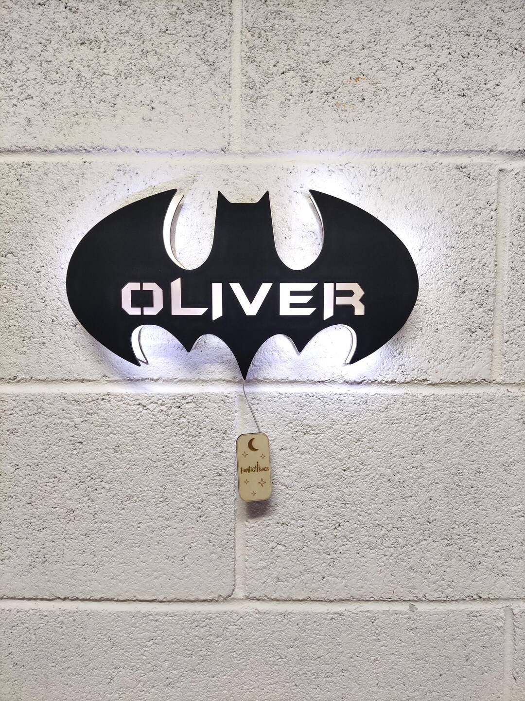 Lampe LED Batman avec nom personnalisé | Veilleuse de chambre ...