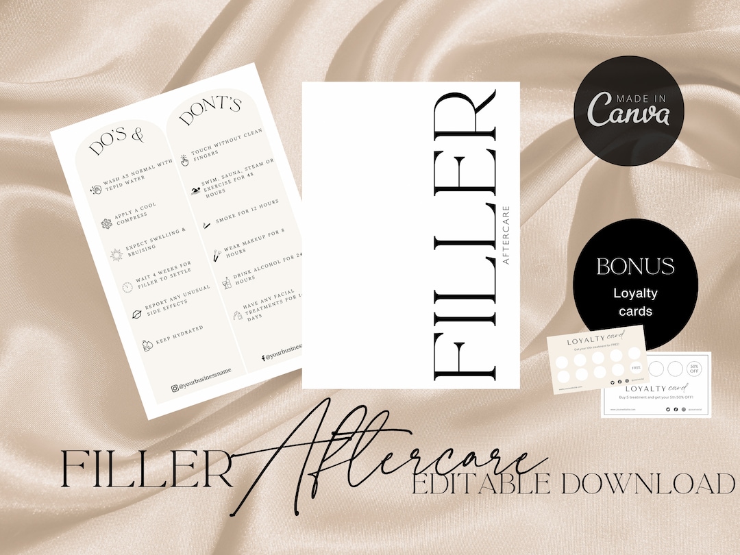 Dermal Filler Aftercare Card for Aesthetic Practitioners, Lip Filler ...