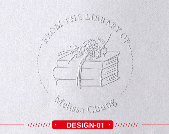 Personalized From the Library of Book Embosser, Custom Book Stamp ...