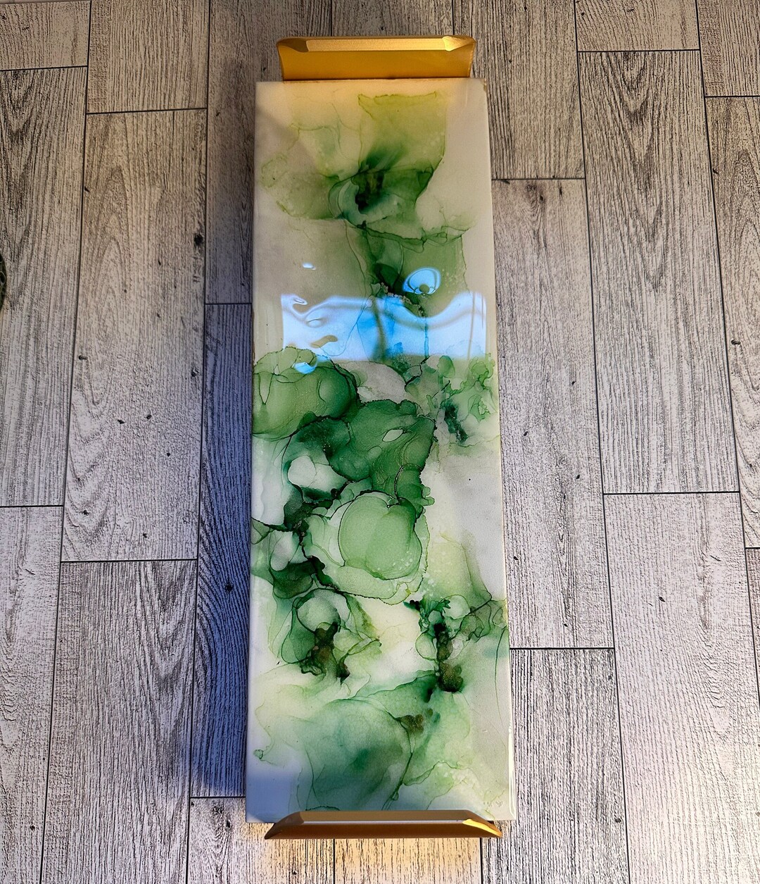 Whisky Tray 4x12 Green With Gold Handles - Etsy UK