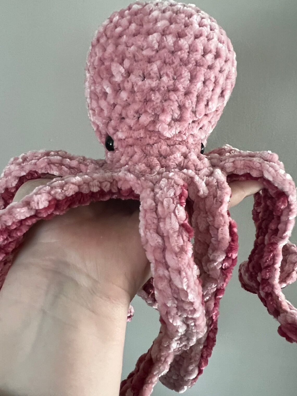 Pink Octopus Crochet Plushie - Handmade, Soft Polyester, Nautical ...