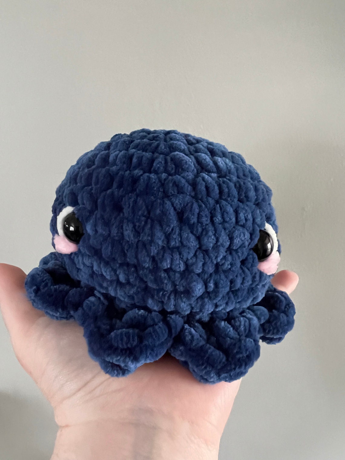 Blue Mini Octopus Crochet Plushie - Handmade, Soft Polyester ...
