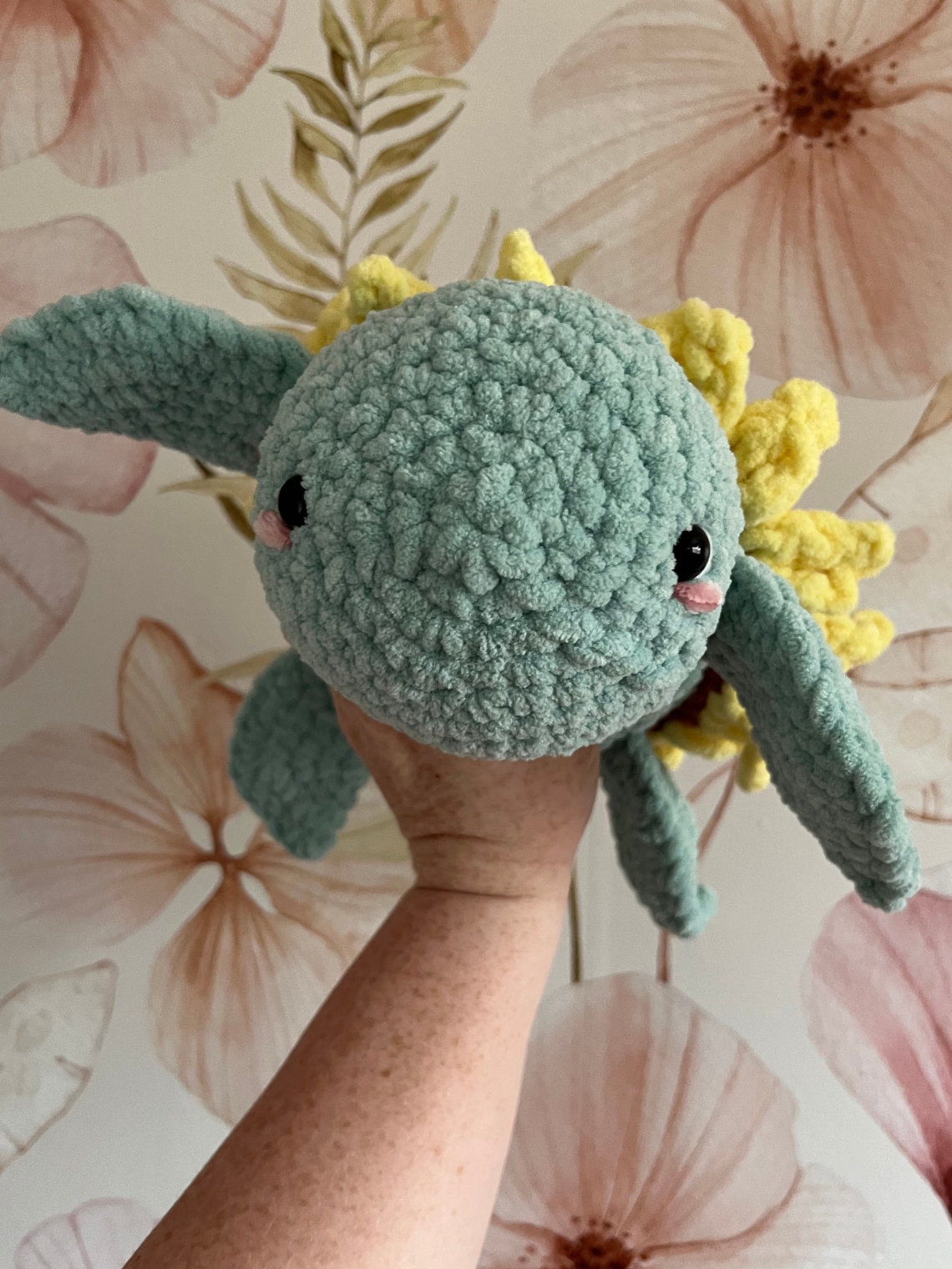 Sunflower Turtle Crochet Plushie Whimsical Aquatic Toy With Ladybug ...