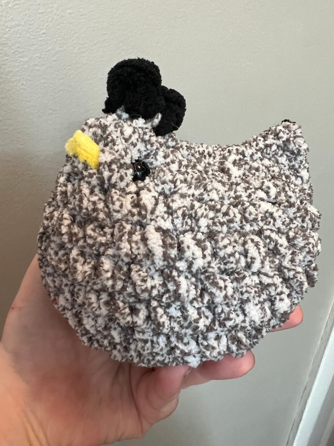 Black Comb Mabel Chicken Crochet Plushie - Handmade, Soft Polyester ...