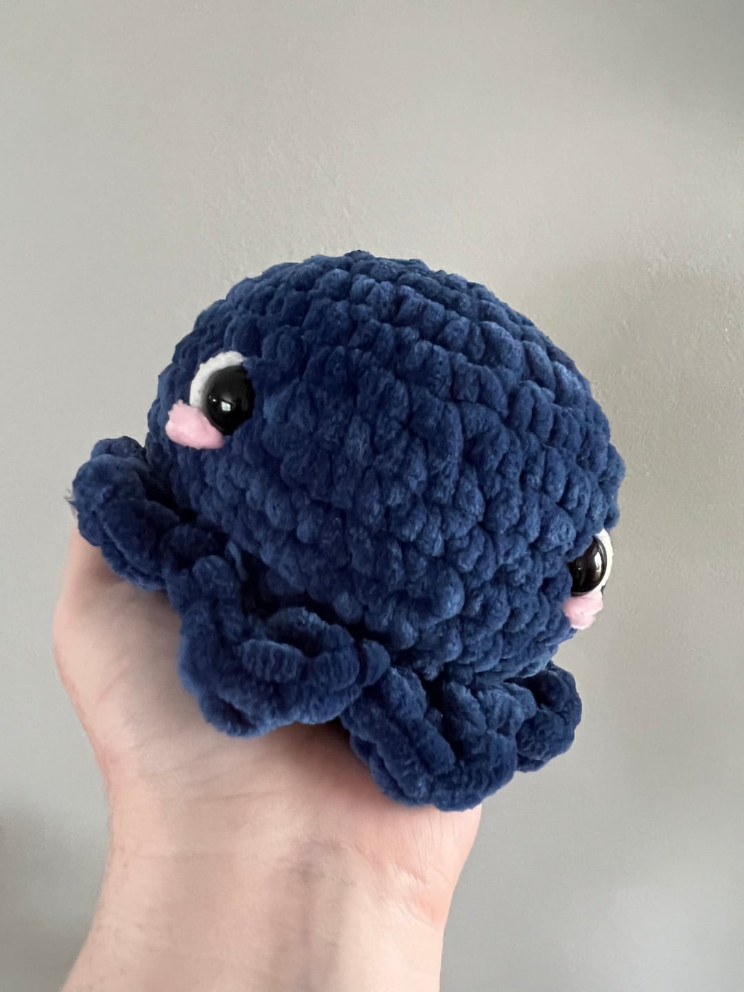 Blue Mini Octopus Crochet Plushie - Handmade, Soft Polyester ...