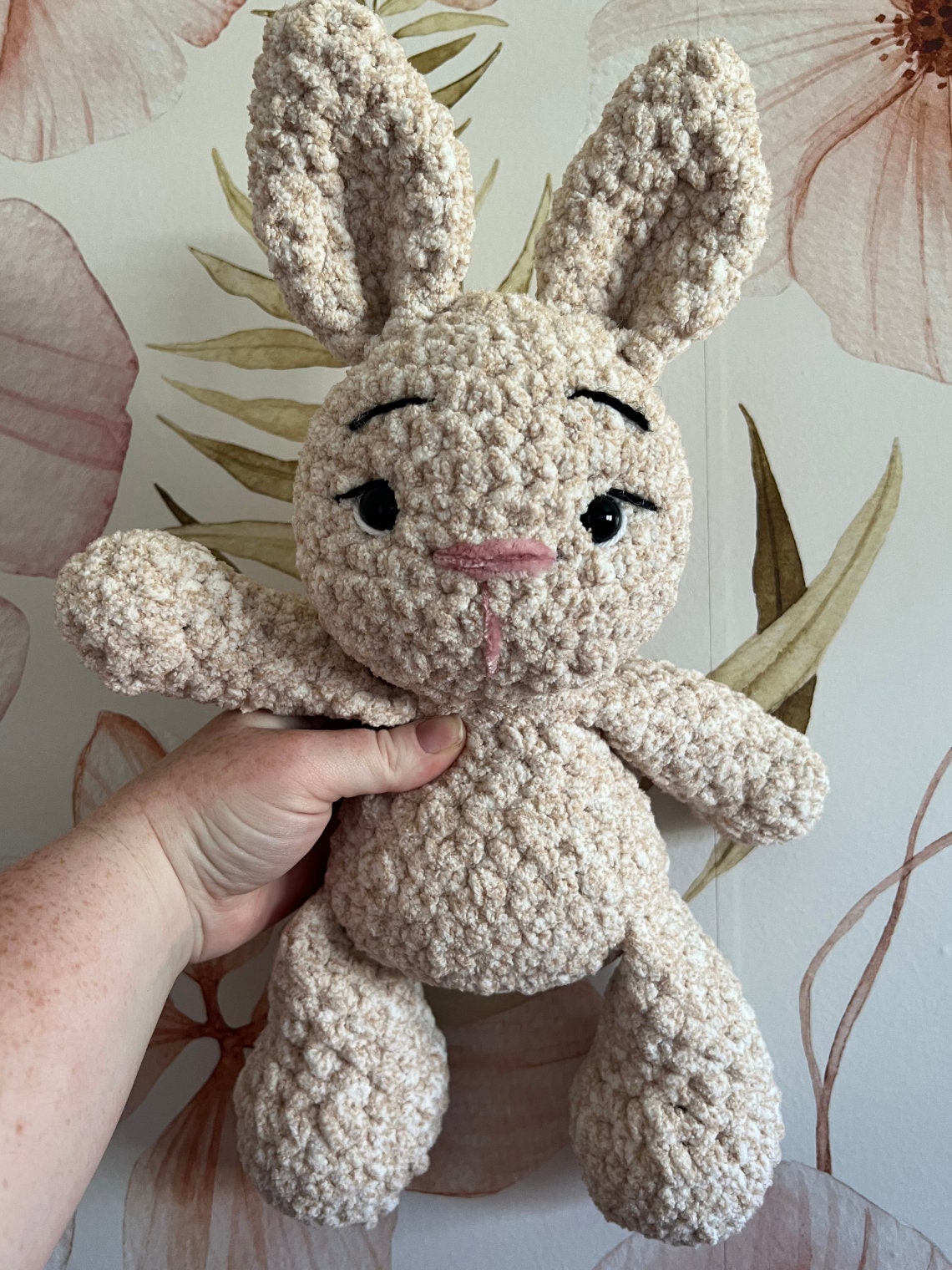 Charming Crochet Bunny Plushie Handmade Cuddly Rabbit, Soft Textured ...