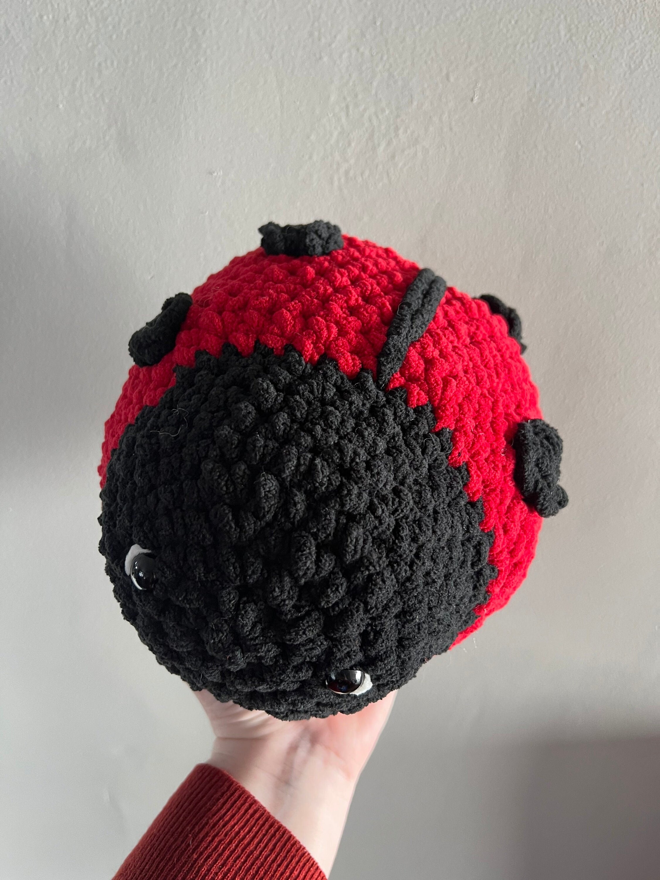 Handmade Crochet Ladybug Plushie: Soft Polyester Stuffed Animal - Etsy