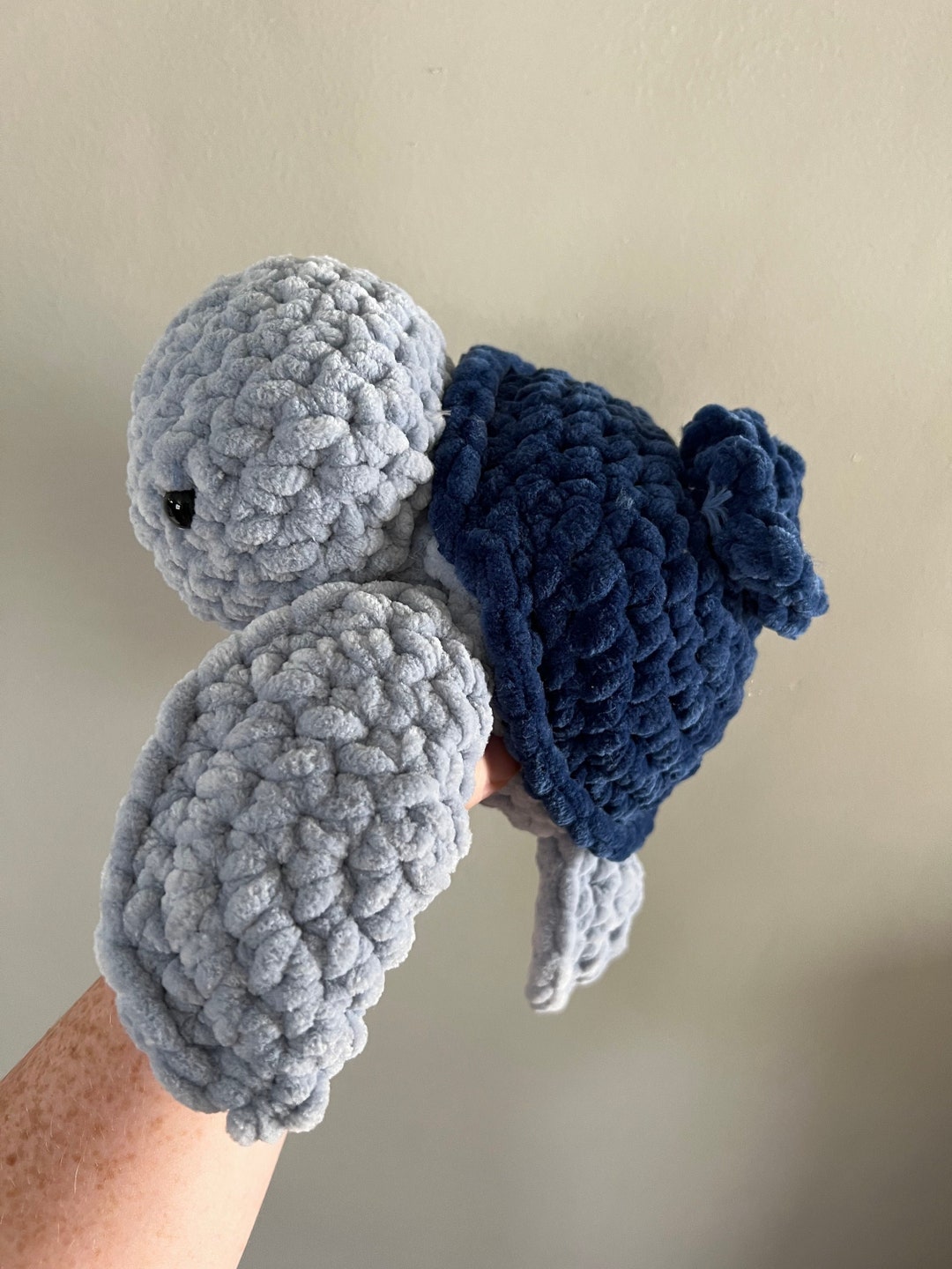 Blueberry Shell Crochet Turtle - Handmade Plushie, Unique Design, Soft ...