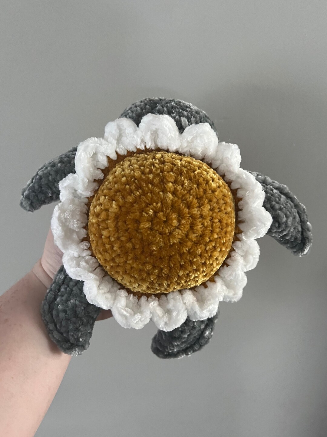 Daisy Shell Crochet Turtle Plushie: Handmade Yarn Amigurumi - Etsy