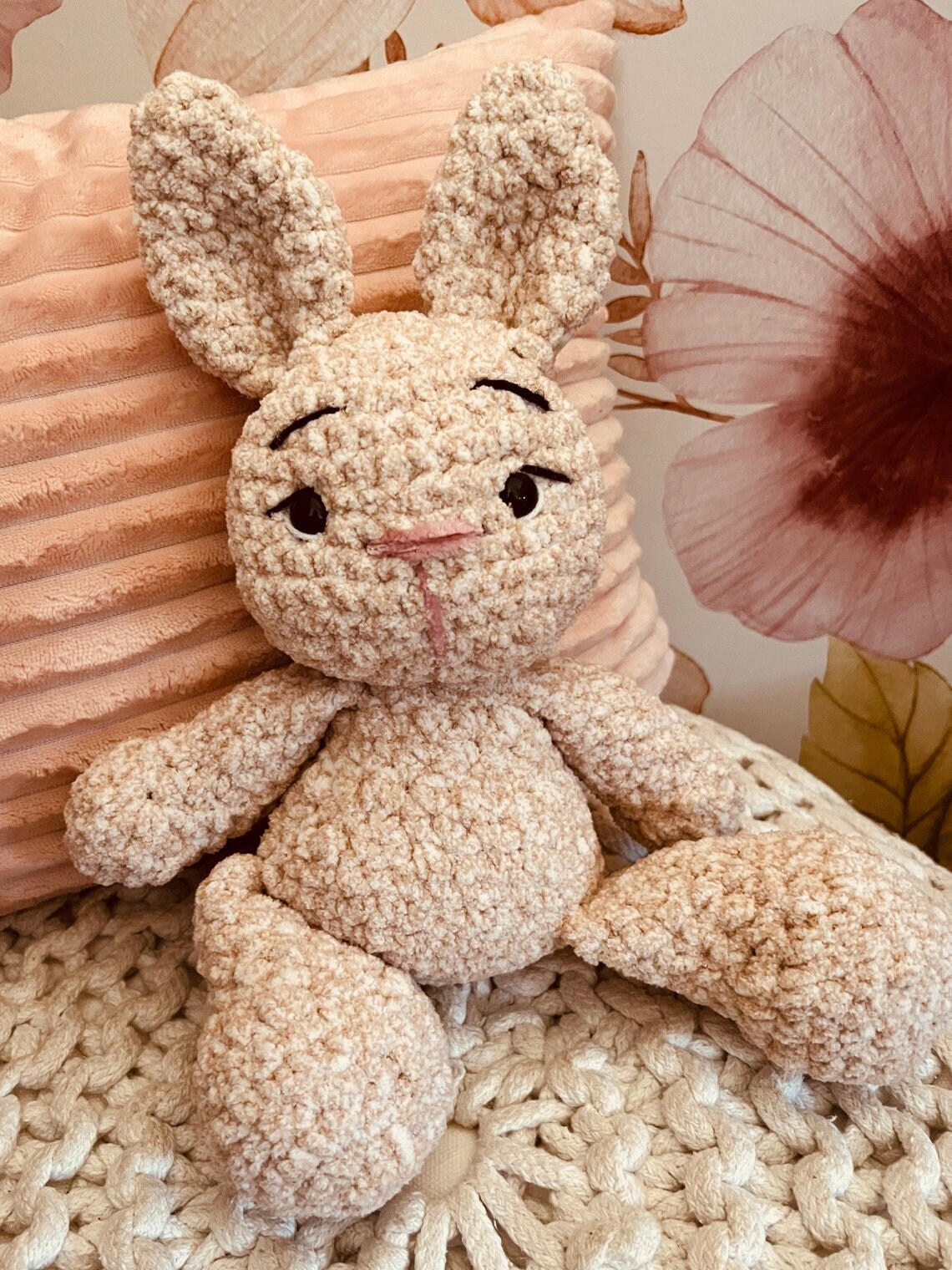 Charming Crochet Bunny Plushie Handmade Cuddly Rabbit, Soft Textured ...