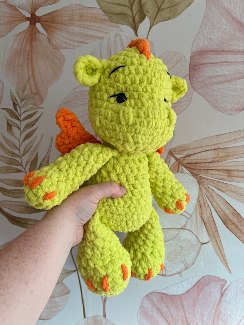 Adorable Crochet Dragon Whimsical Mythical Plush, Colorful & Snuggly ...
