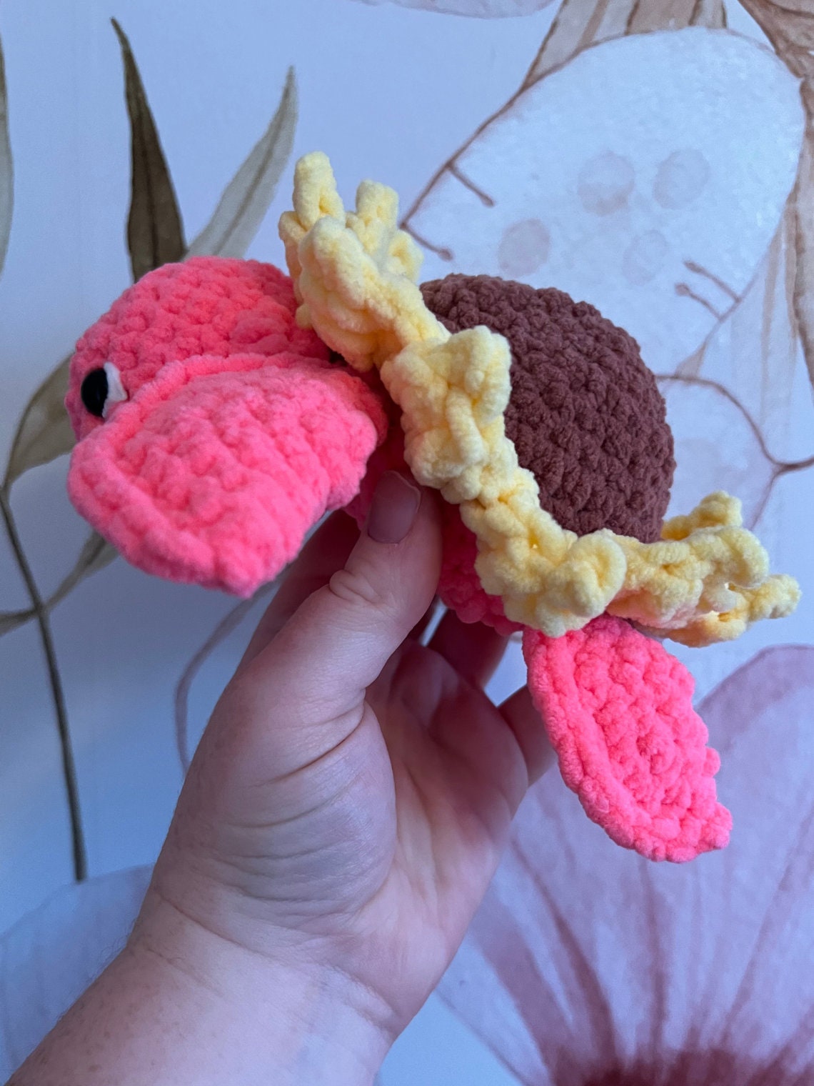 Mini Sunflower Shell Turtle Crochet Plushie Handmade Turtle Toy With ...