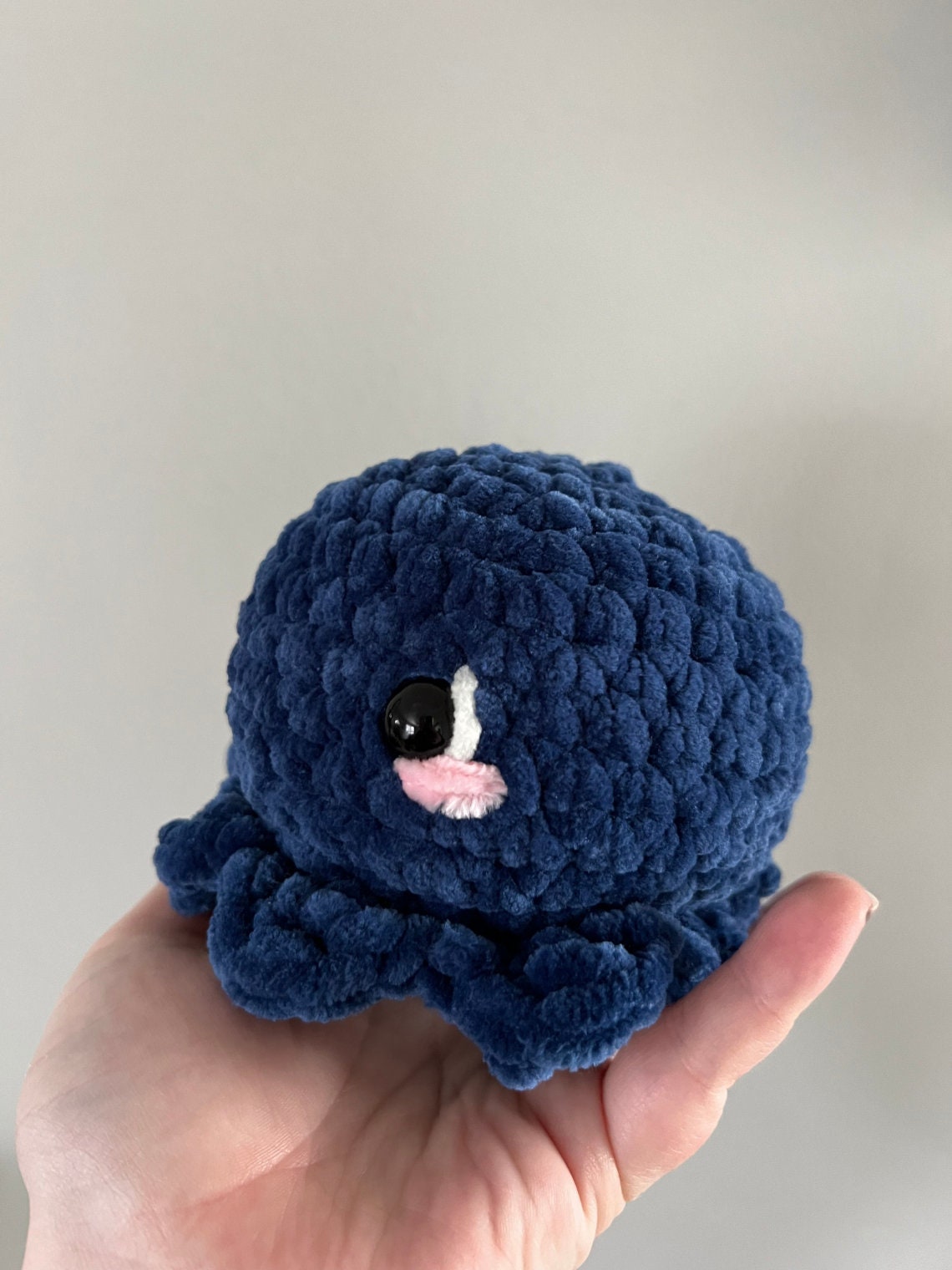 Blue Mini Octopus Crochet Plushie - Handmade, Soft Polyester ...
