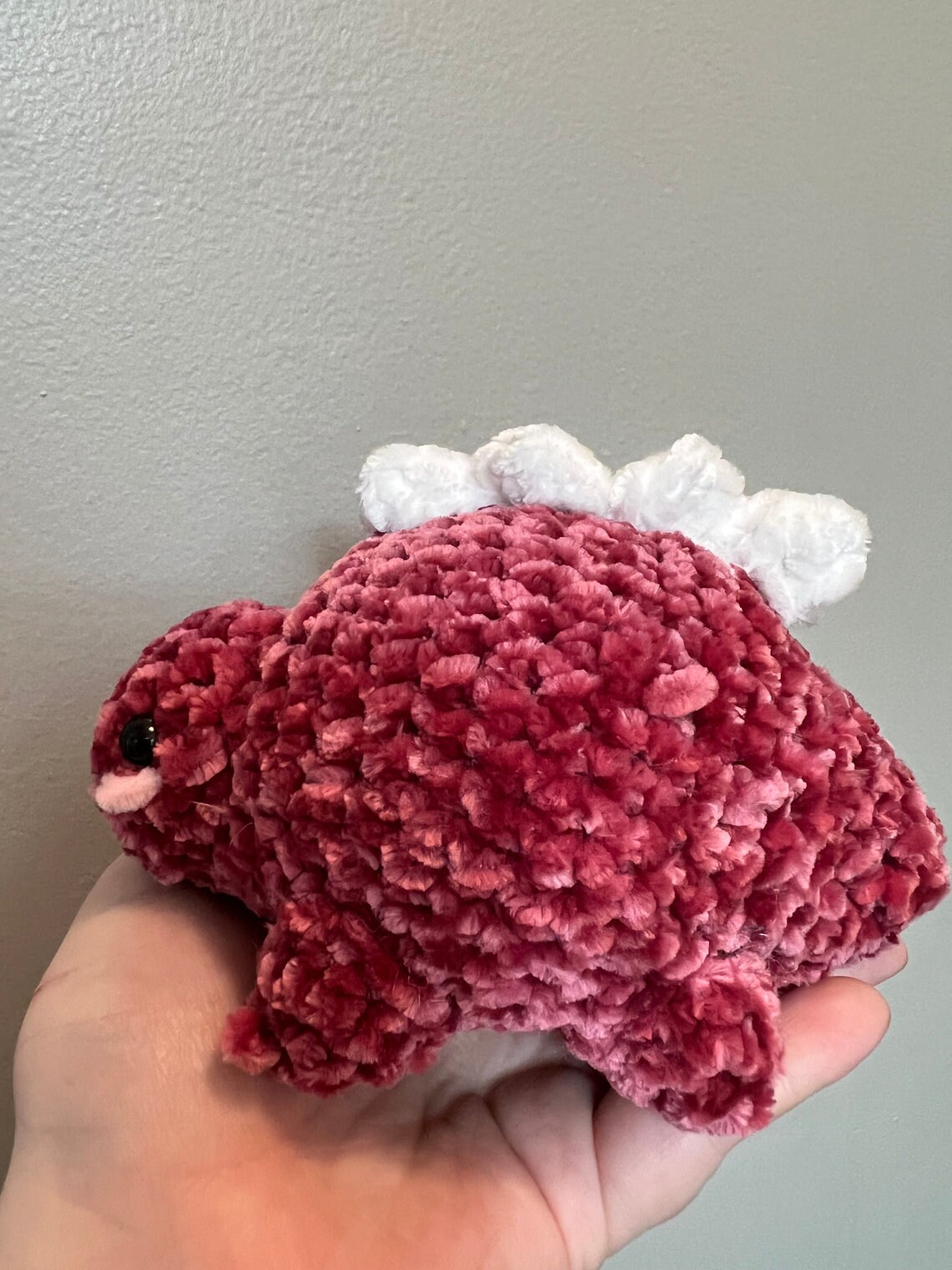 Mini Stegosaurus Crochet Plushie - Handmade, Soft Polyester ...