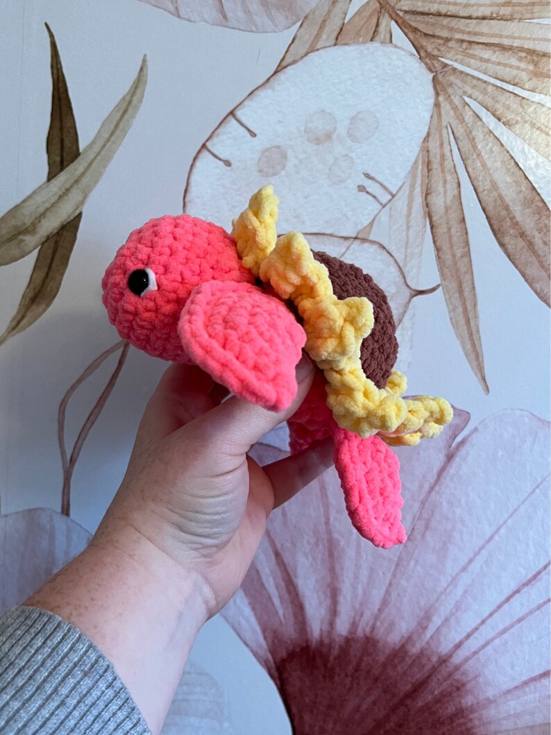 Mini Sunflower Shell Turtle Crochet Plushie Handmade Turtle Toy With ...