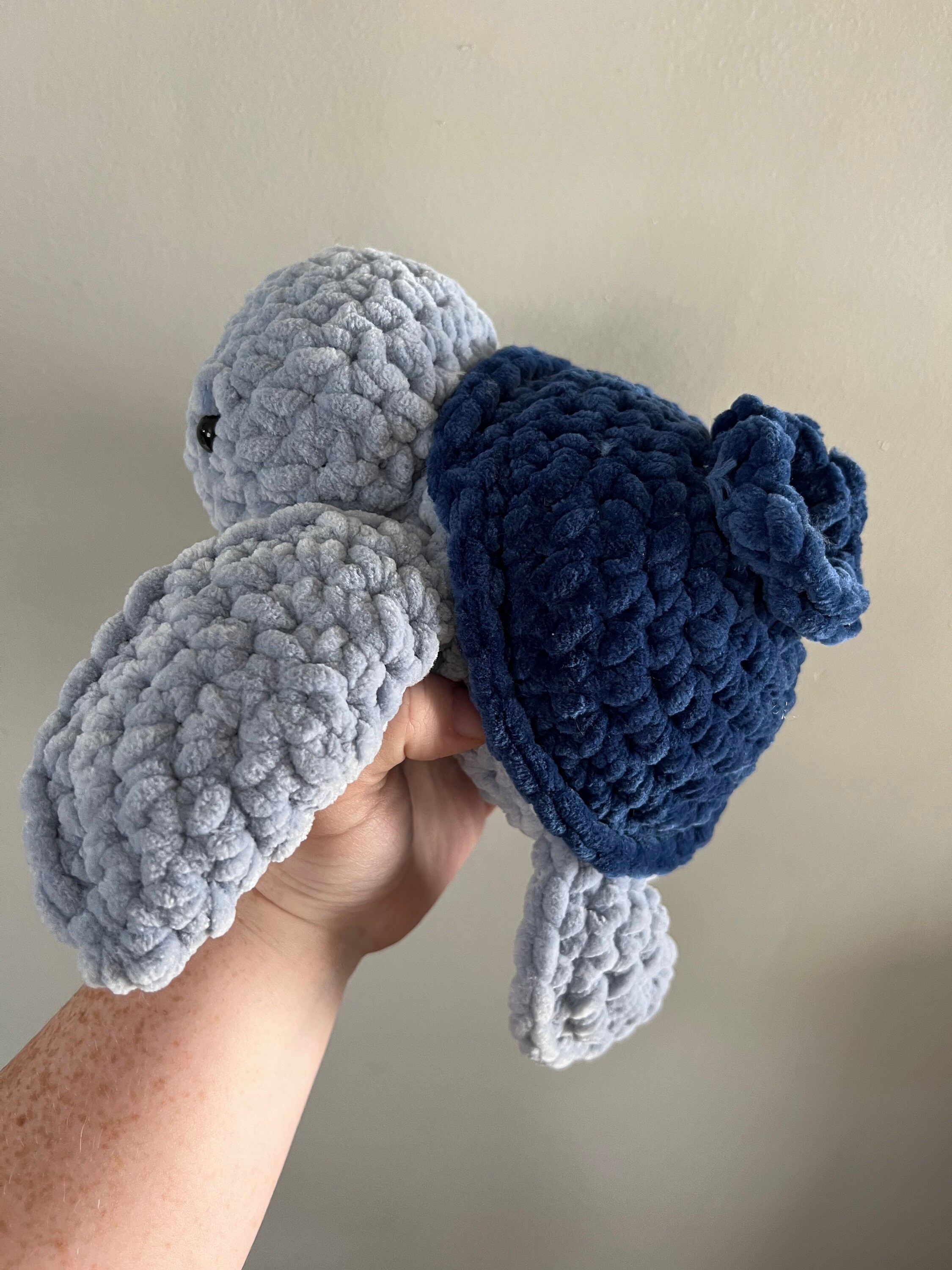 Blueberry Shell Crochet Turtle Handmade Plushie, Unique Design, Soft ...