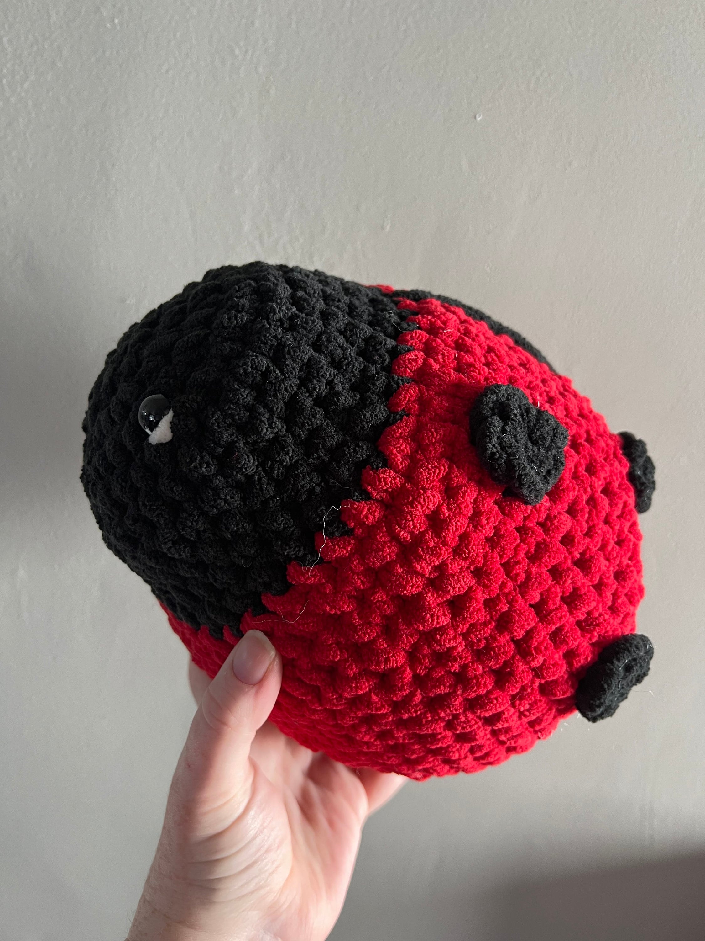 Handmade Crochet Ladybug Plushie: Soft Polyester Stuffed Animal - Etsy