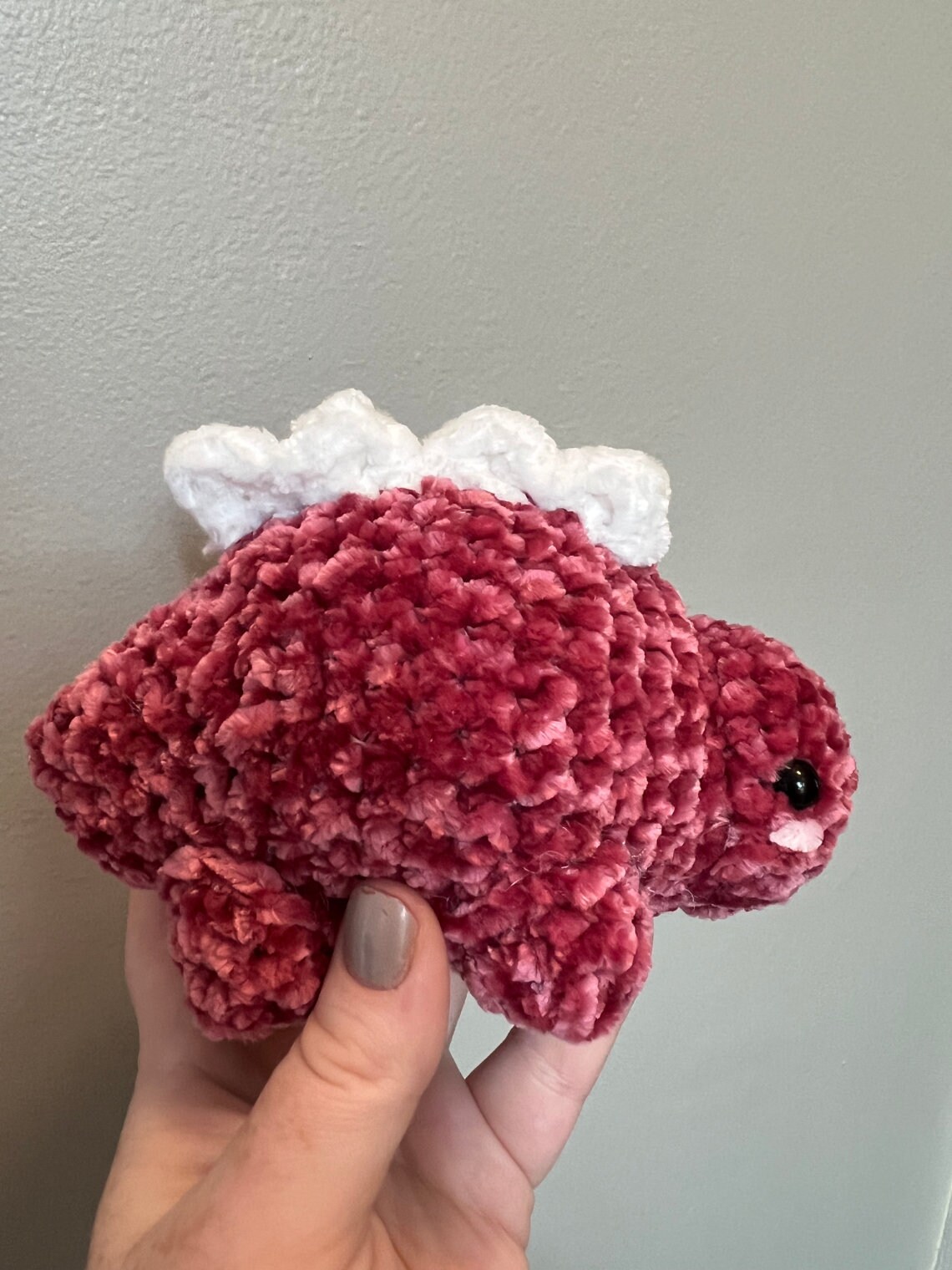 Mini Stegosaurus Crochet Plushie - Handmade, Soft Polyester ...