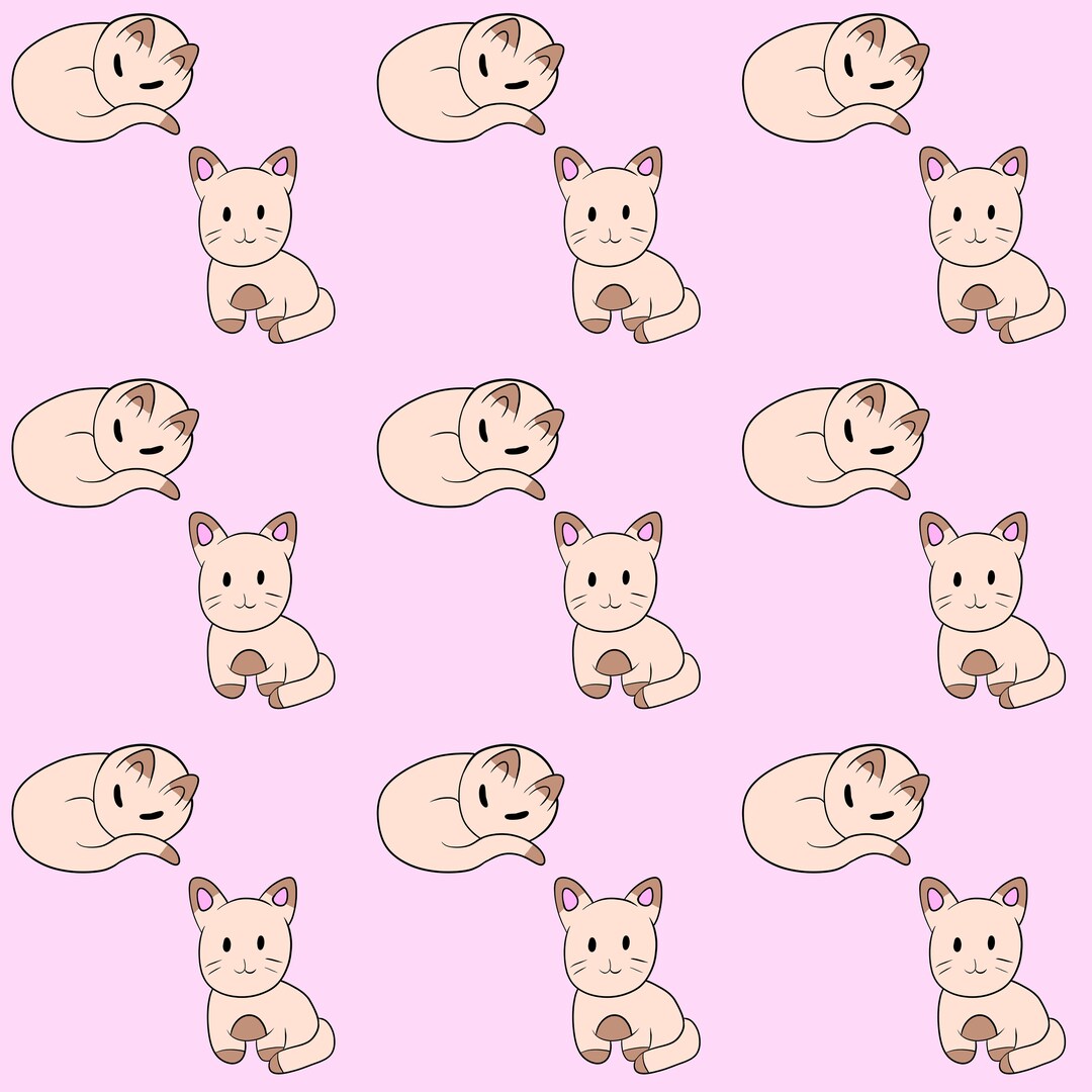 Pattern Cute Cat - Etsy