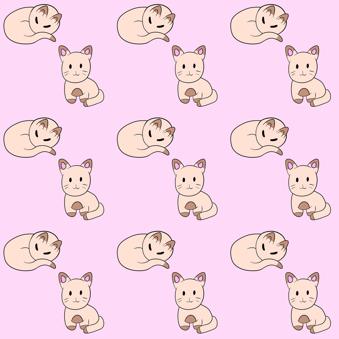 Pattern Cute Cat - Etsy