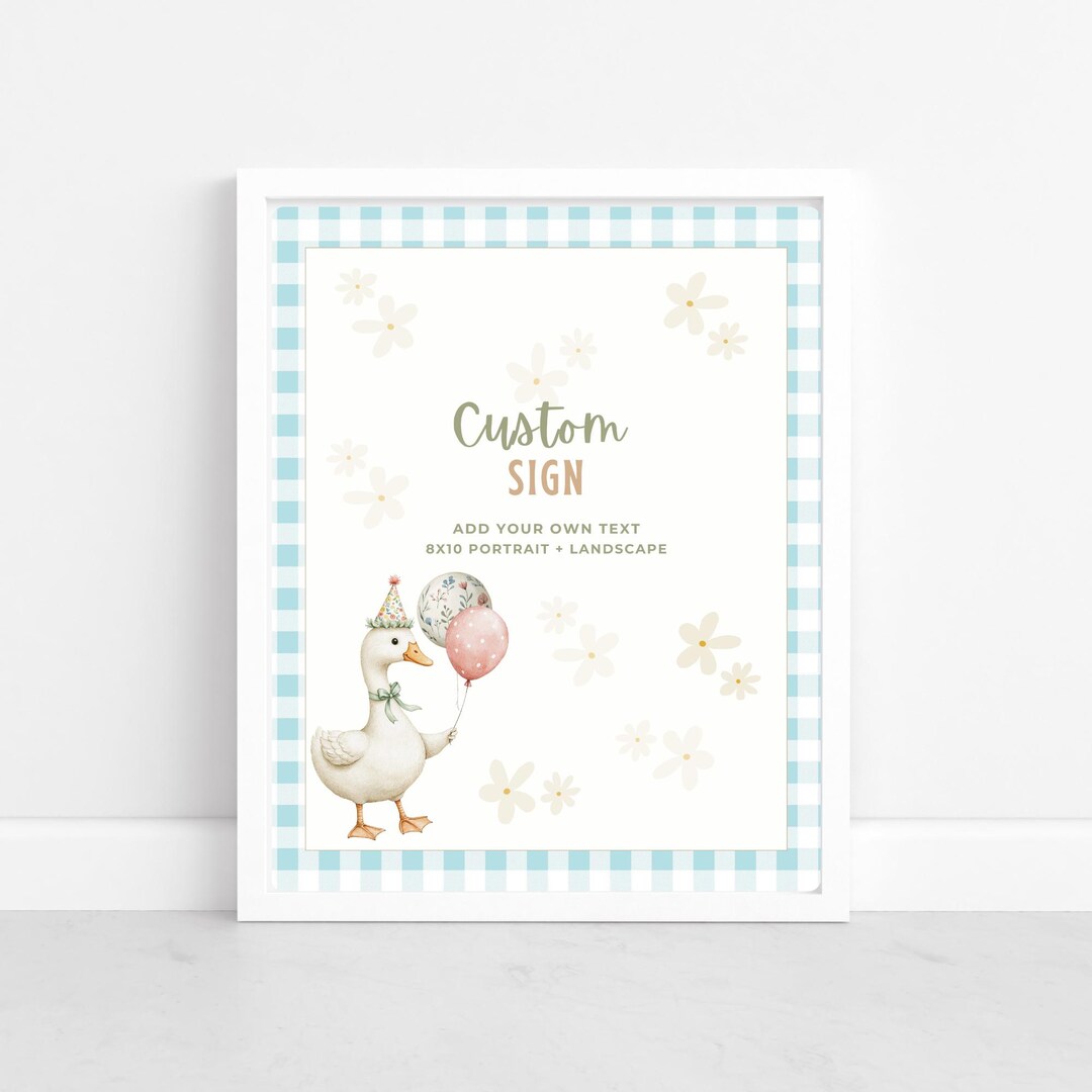 Silly Goose Editable Sign, Custom 8x10 Sign, Printable Goose Sign 8x10 ...