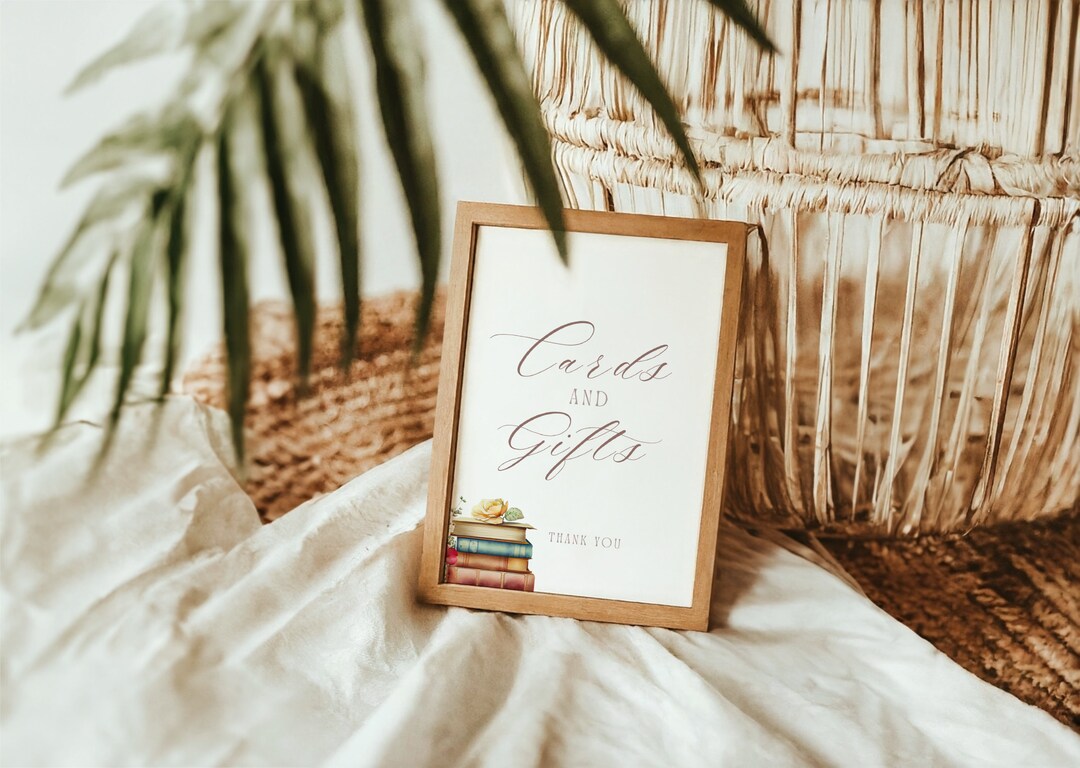 Baby Shower New Chapter Cards & Gift Sign | Bridal Shower Storybook ...