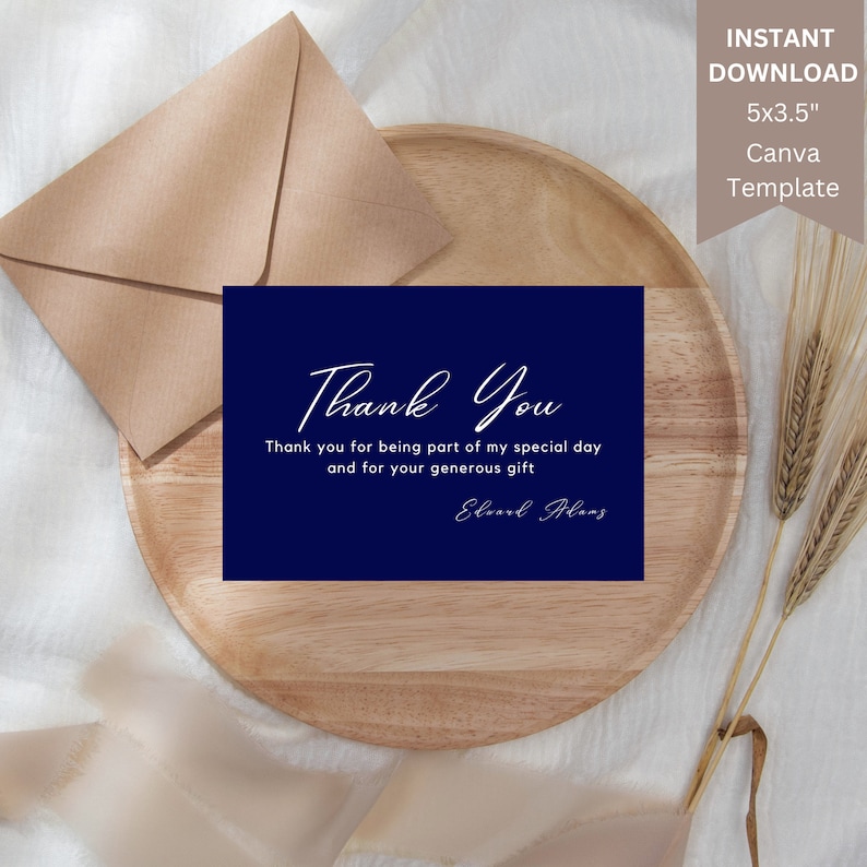 Birthday Thank You Card, Editable Thank You, Printable Thank You, Thank ...