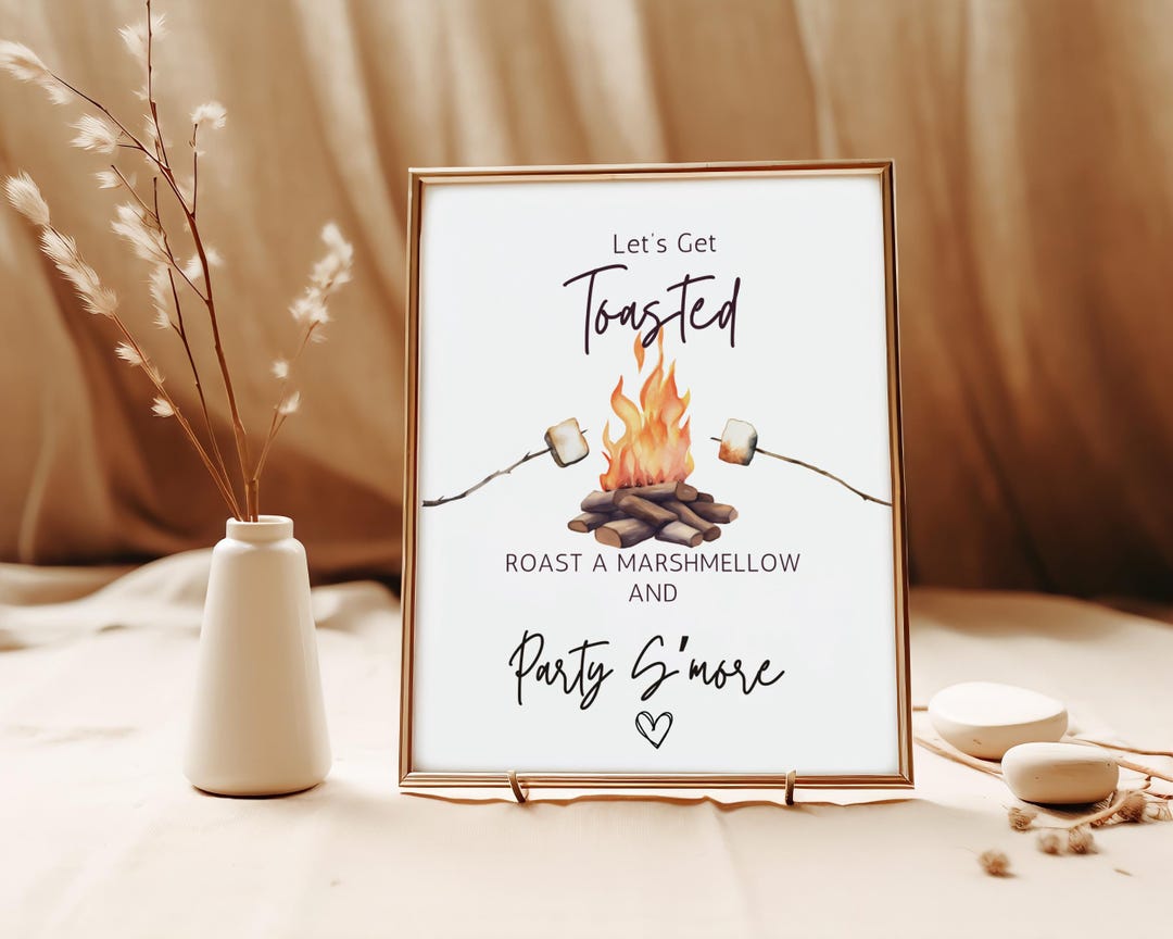 Roast a Marshmallow and Party S'more, S'more Bar Sign, S'more Station ...