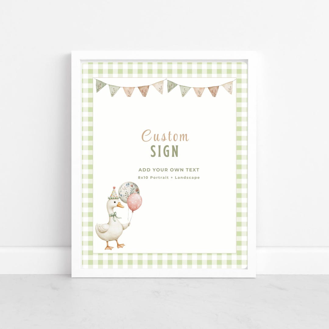 Silly Goose Editable Sign, Custom 8x10 Sign, Printable Goose Sign 8x10 ...