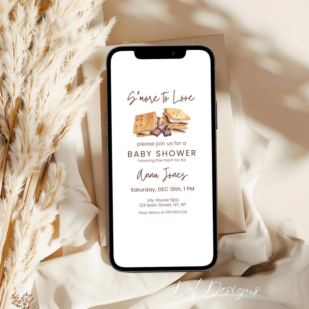 Smore to Love Invitations, S'mores Baby Shower Invitation Template ...