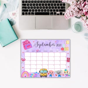 EDITABLE September 2024 Calendar, Back to School Planner With Cute ...